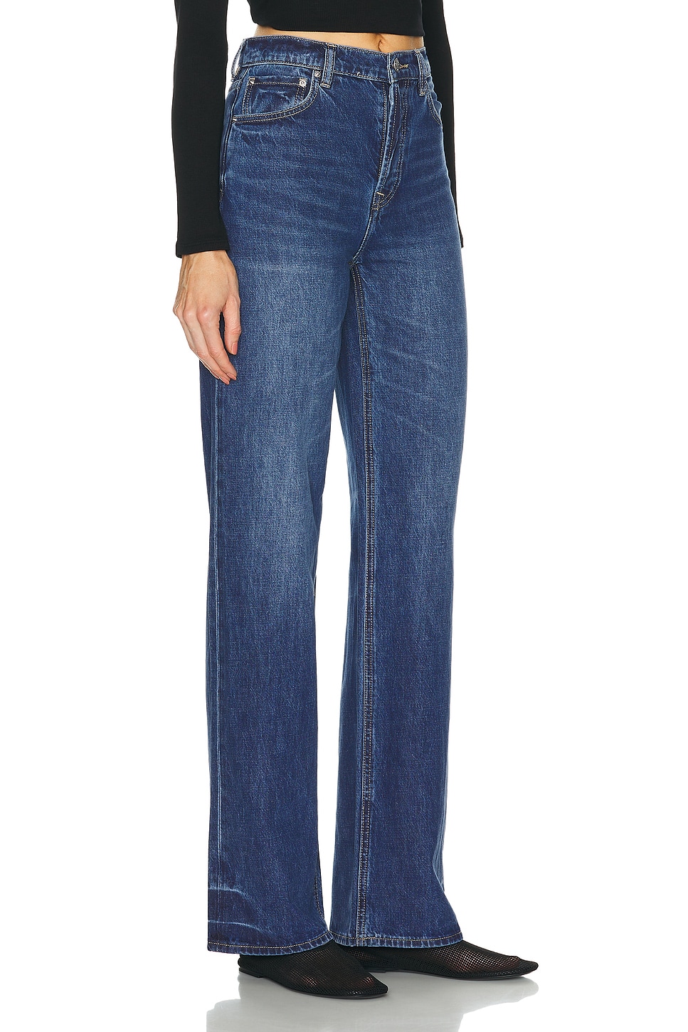 GRLFRND Brooklyn High Rise Loose Straight Jeans in Humboldt | FWRD