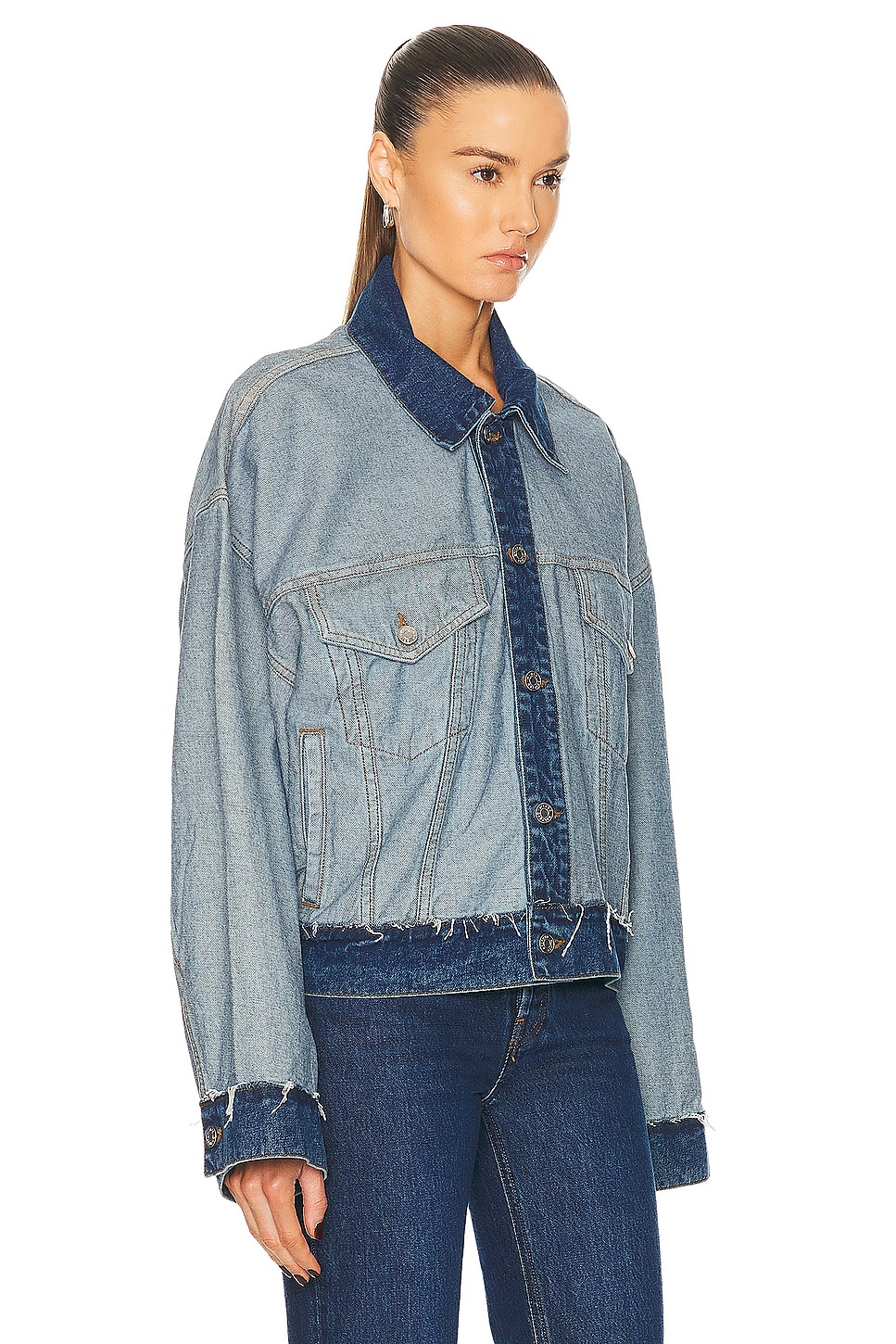 GRLFRND Christi Oversized Reversible Denim Jacket in Inside Out | FWRD