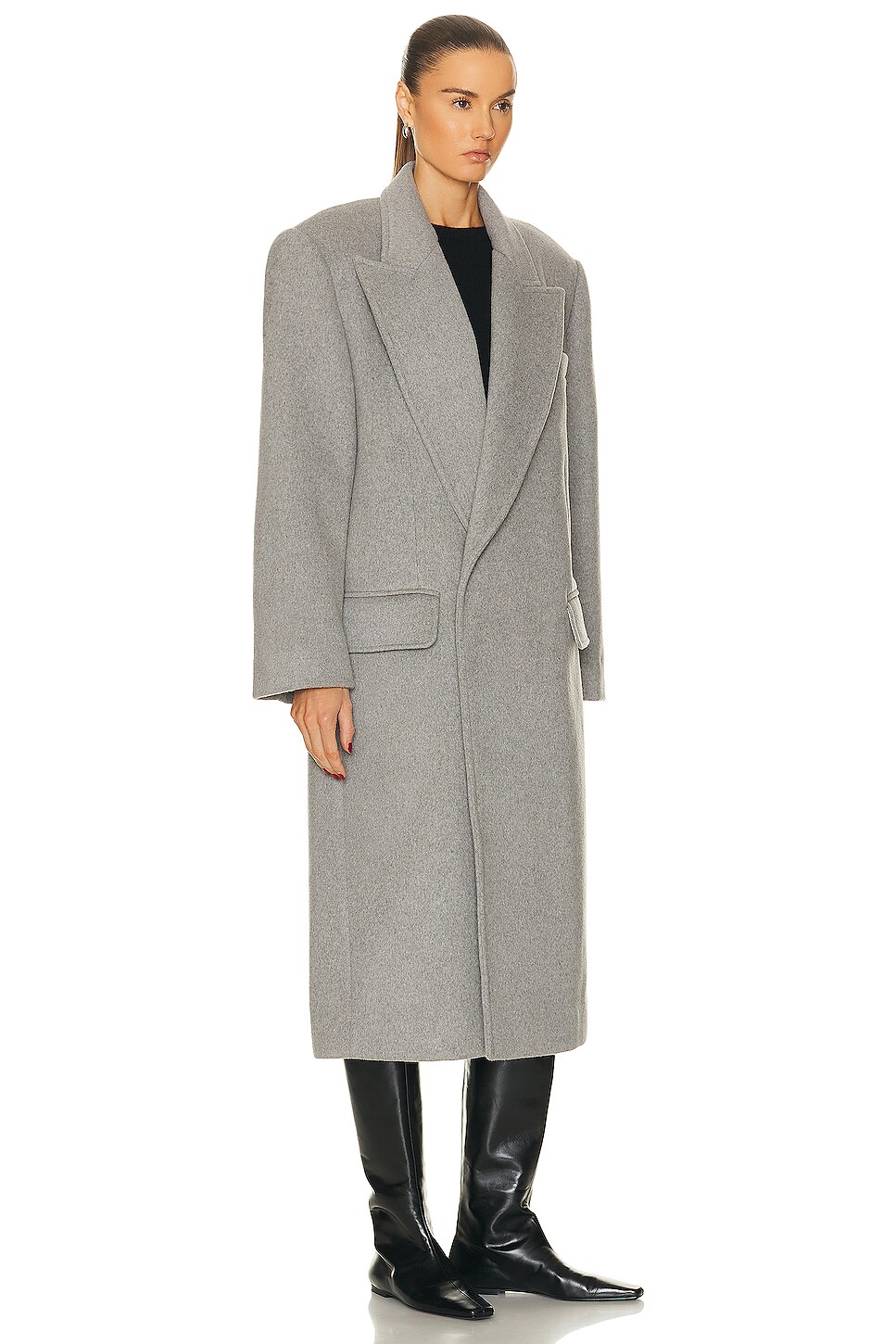 GRLFRND Bronte Oversized Coat in Grey | FWRD