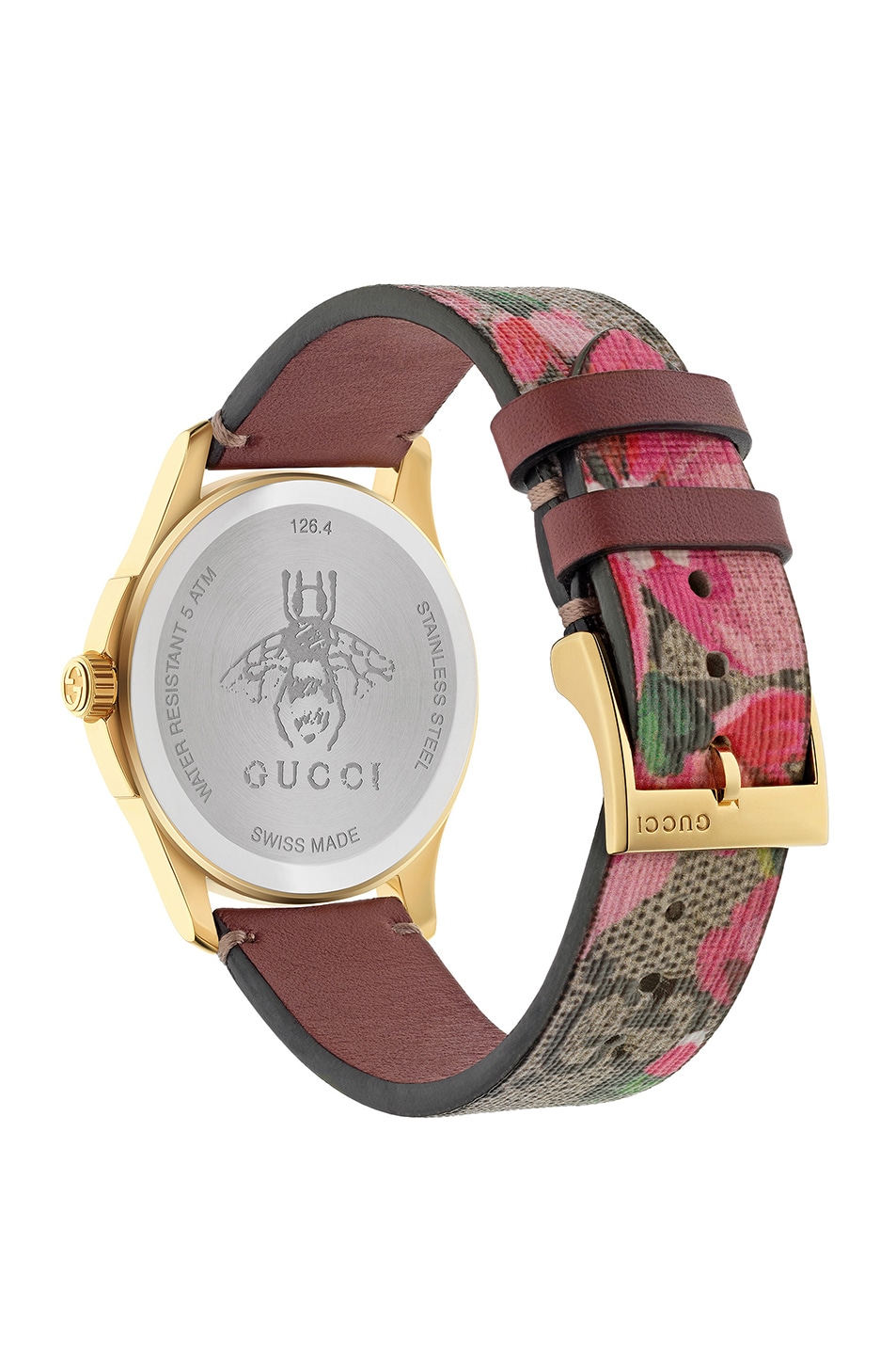 Gucci 38MM G-Timeless Pink Blooms Print Watch in Beige & Pink | FWRD