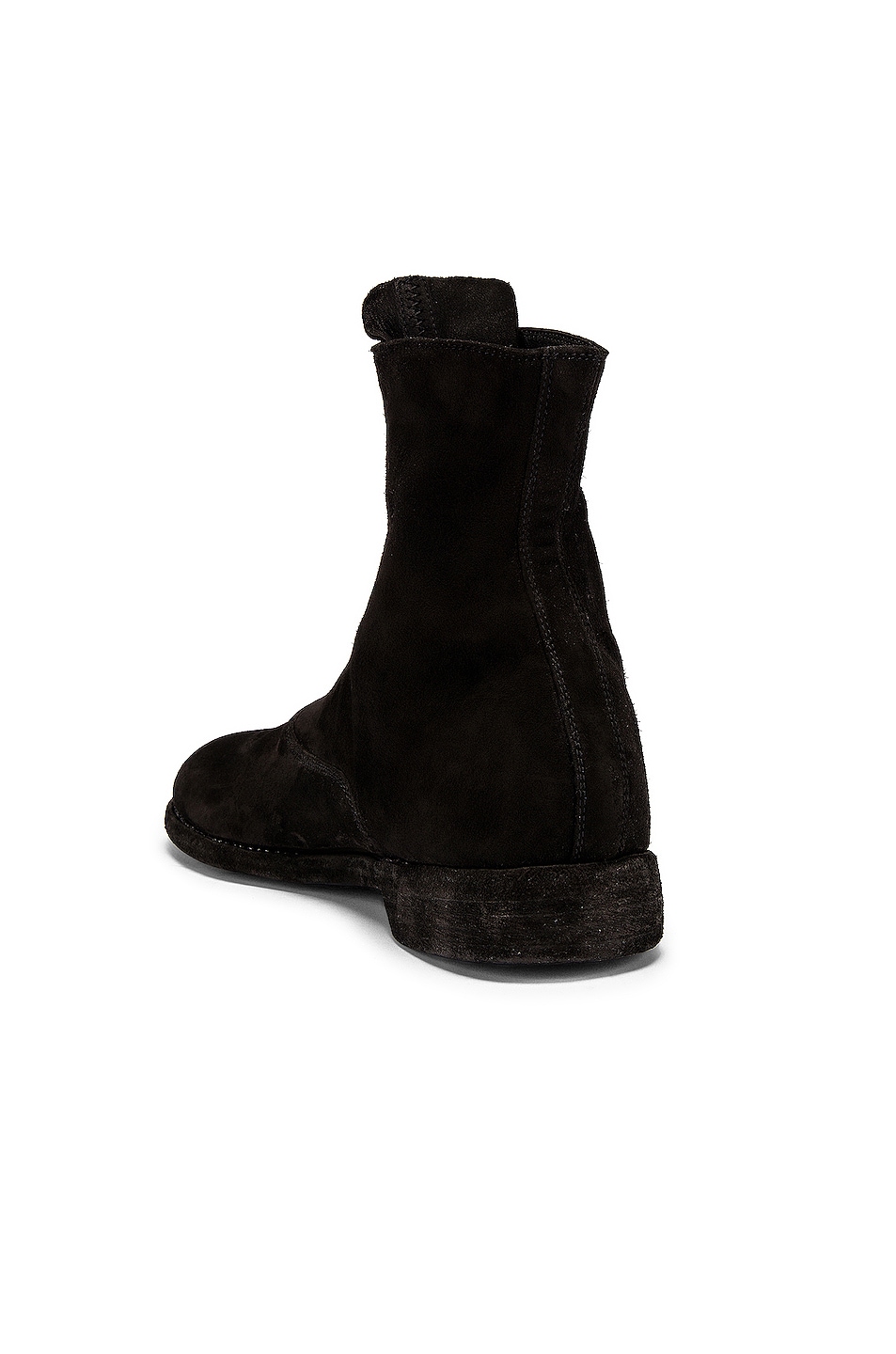 Guidi Stag Suede Zipper Boots in Black | FWRD