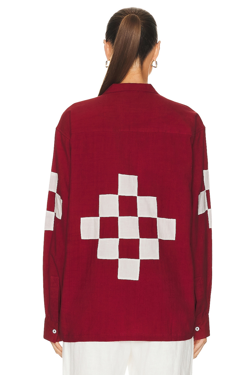 HARAGO Applique Full Sleeve Shirt in Red | FWRD