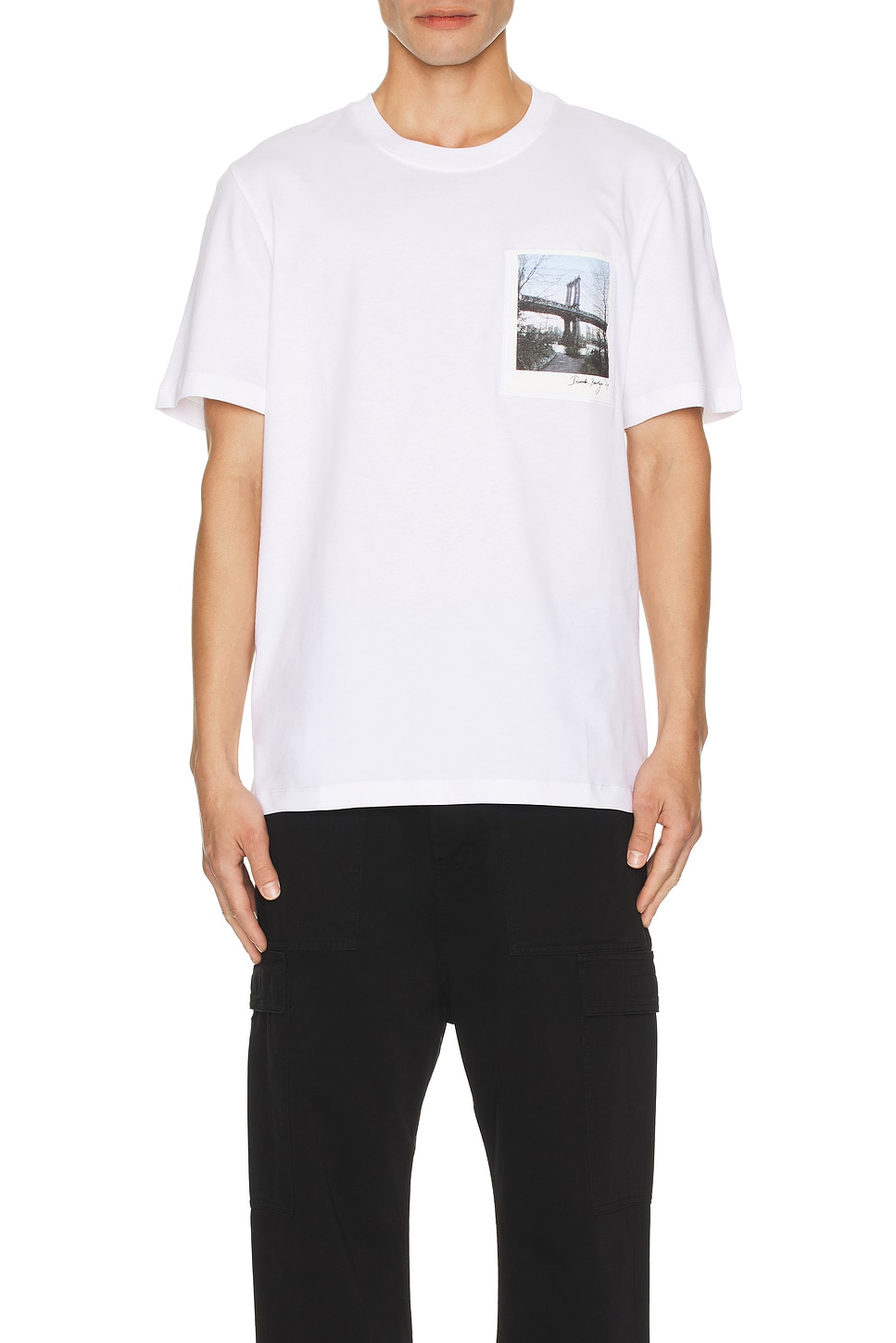Helmut Lang Postcard Skyline Short Sleeve T-Shirt in White | FWRD