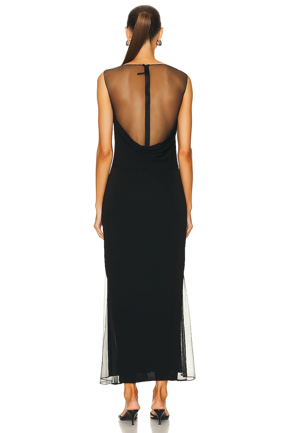 Helmut Lang Sheer Insert Dress in Black | FWRD