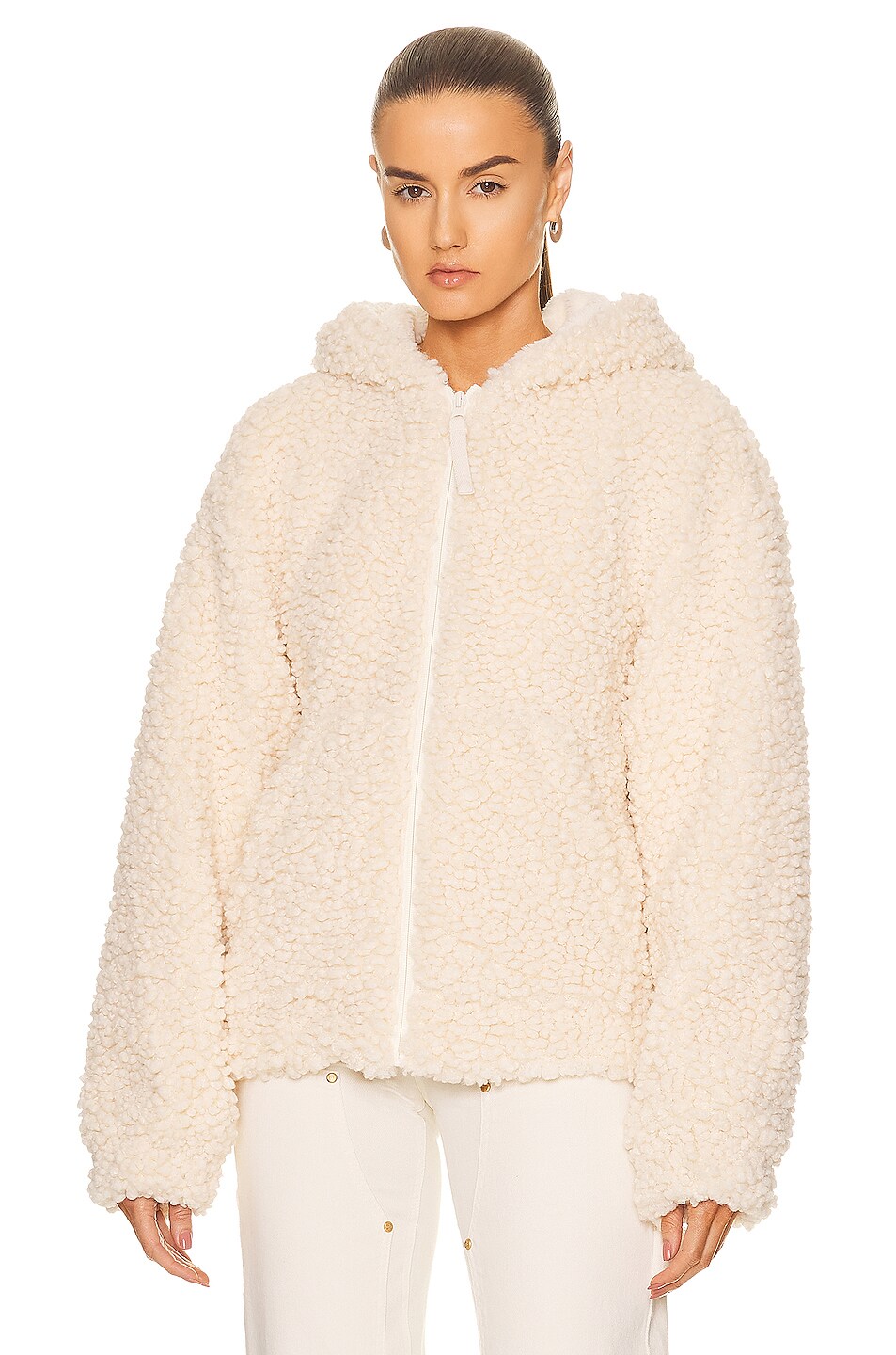 Helmut Lang Faux Shearling Jacket in Winter White | FWRD