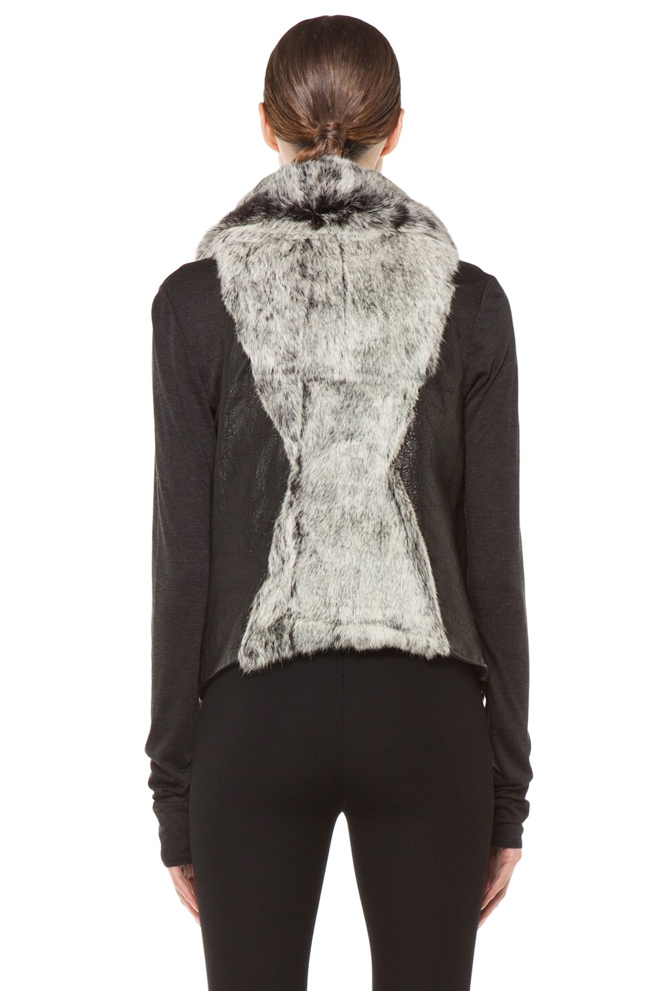 Helmut Lang Spanish Flux Fur Vest in Black & White | FWRD