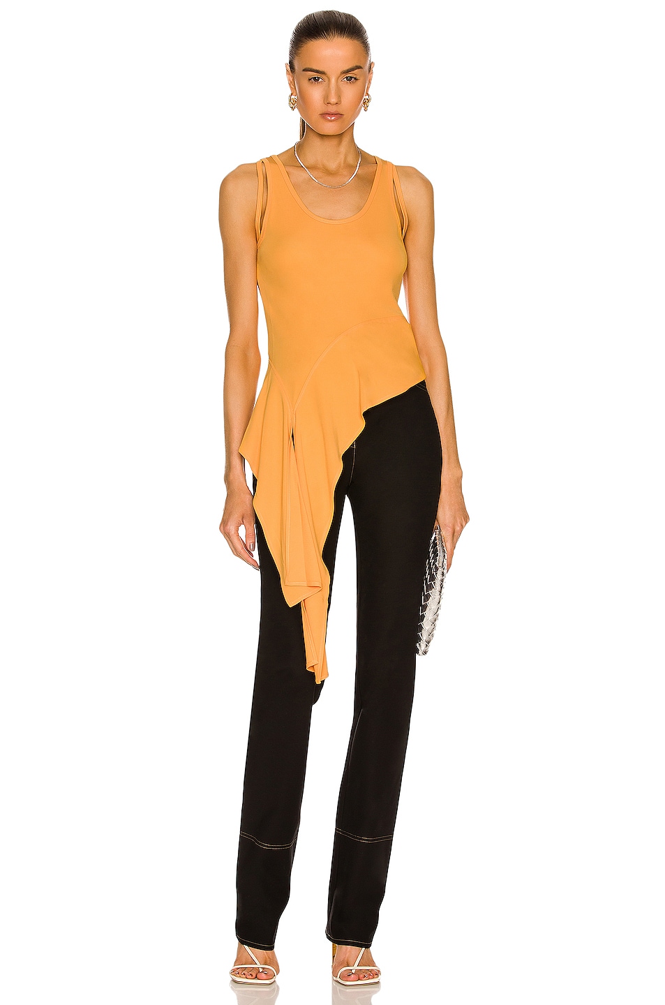 Helmut Lang Asymmetric Tank Top in Apricot | FWRD