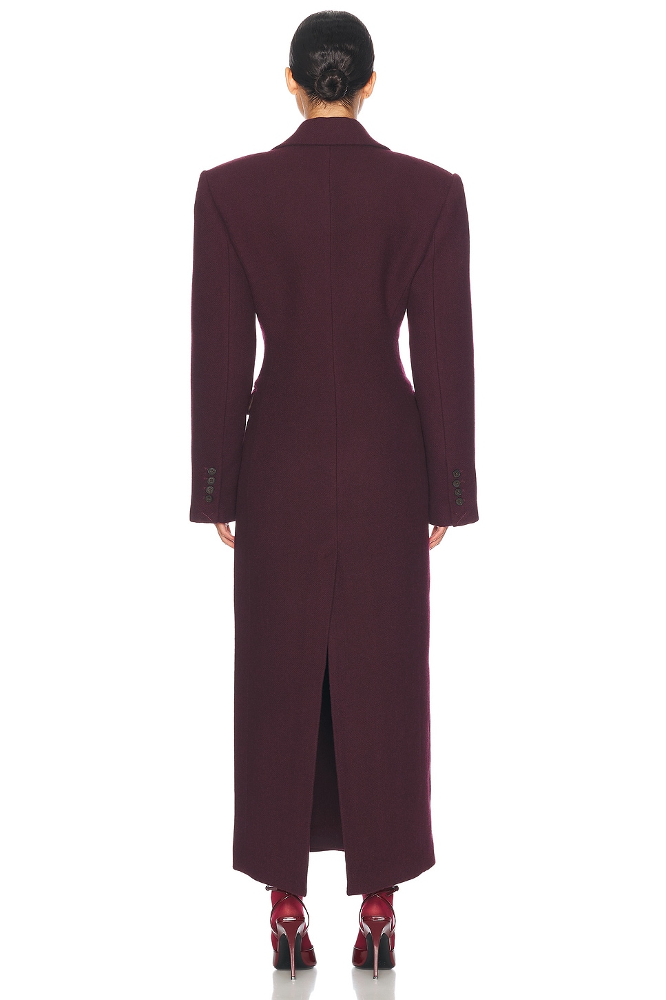 Helsa Italian Wool Blend Topcoat in Burgundy | FWRD