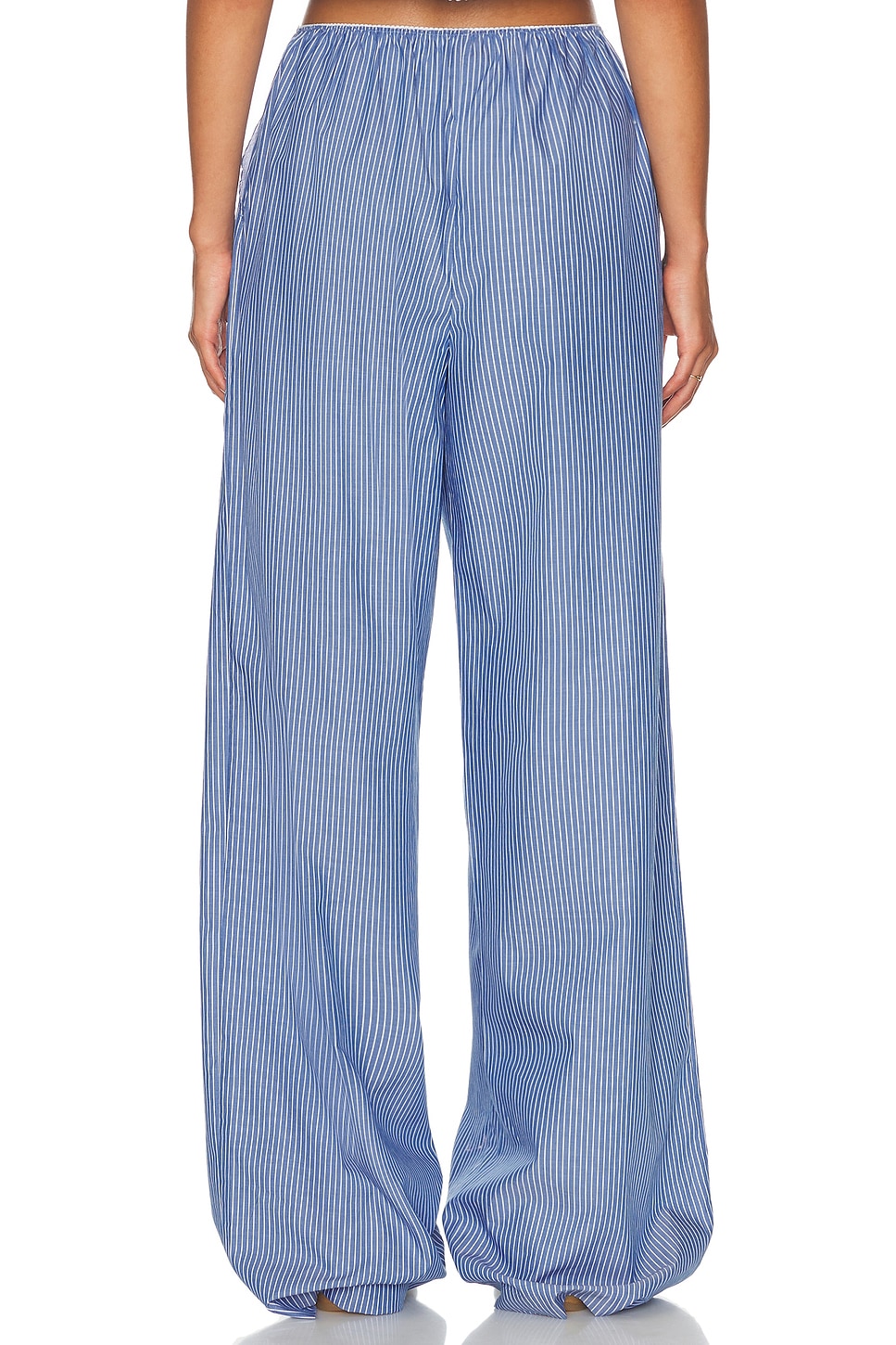 Helsa Pinstripe Poplin House Pants in Blue Pinstripe | FWRD