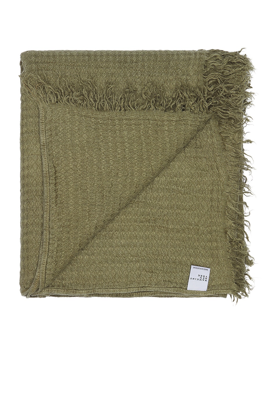 HAWKINS NEW YORK Simple Linen Throw in Olive | FWRD