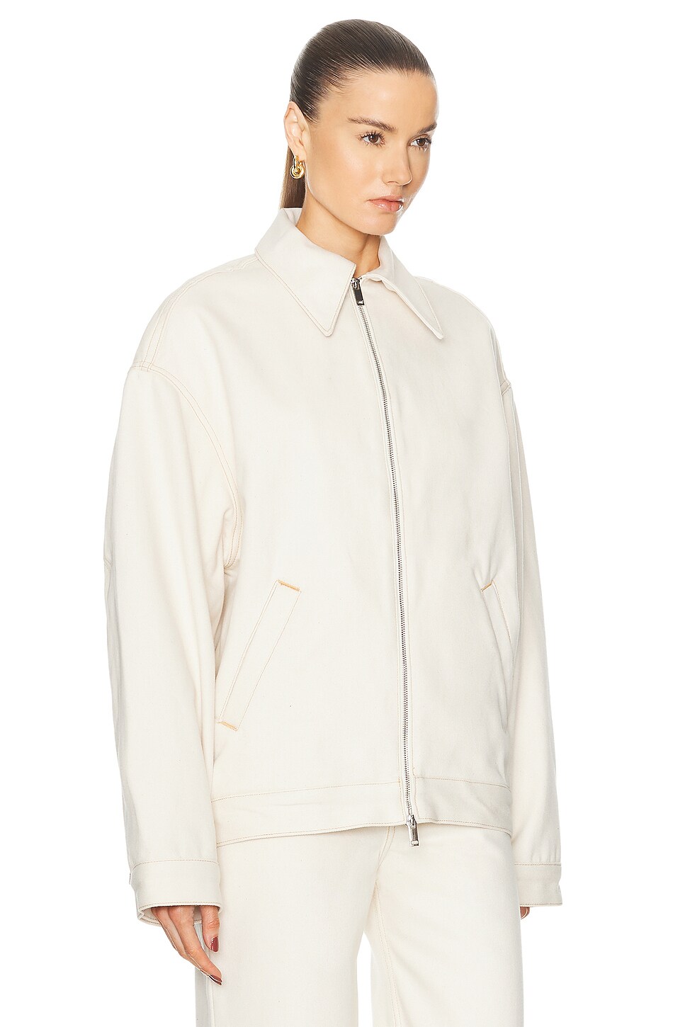 Interior The Ty Jacket in Bull Denim in Ecru | FWRD