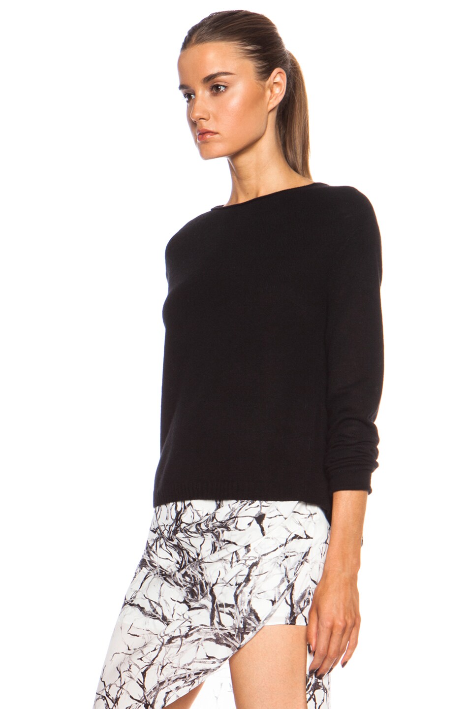 Inhabit Whisper Button Back Cashmere Sweater in Black | FWRD
