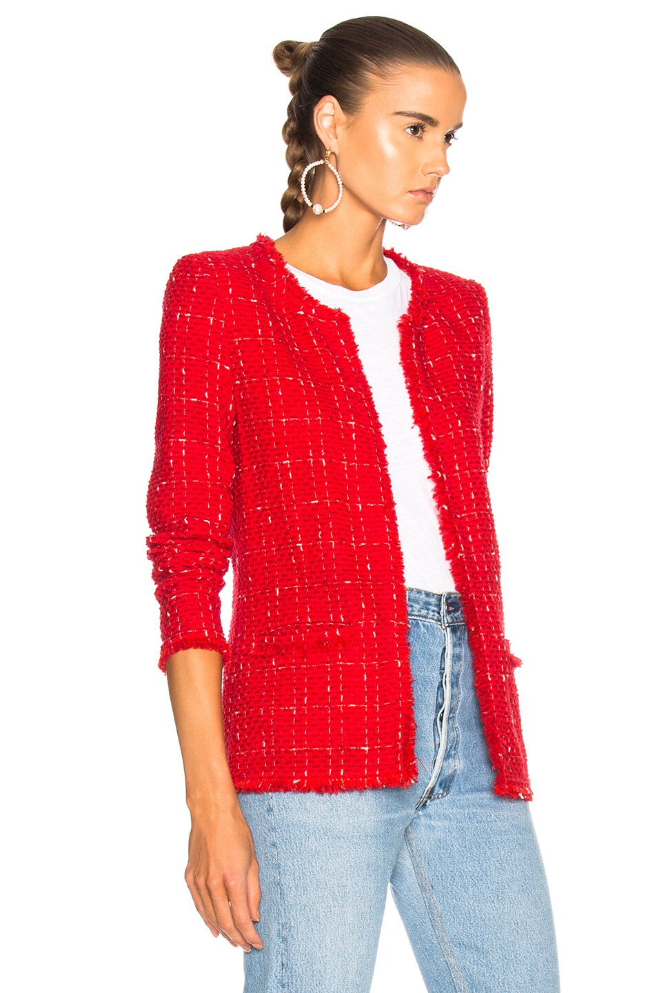 IRO Quespo Jacket in Red & Ecru | FWRD