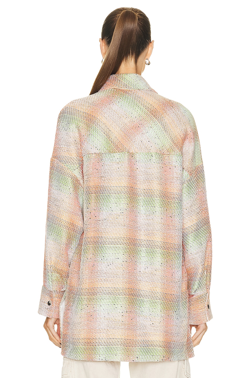 IRO Zilika Shacket in Green & Orange | FWRD