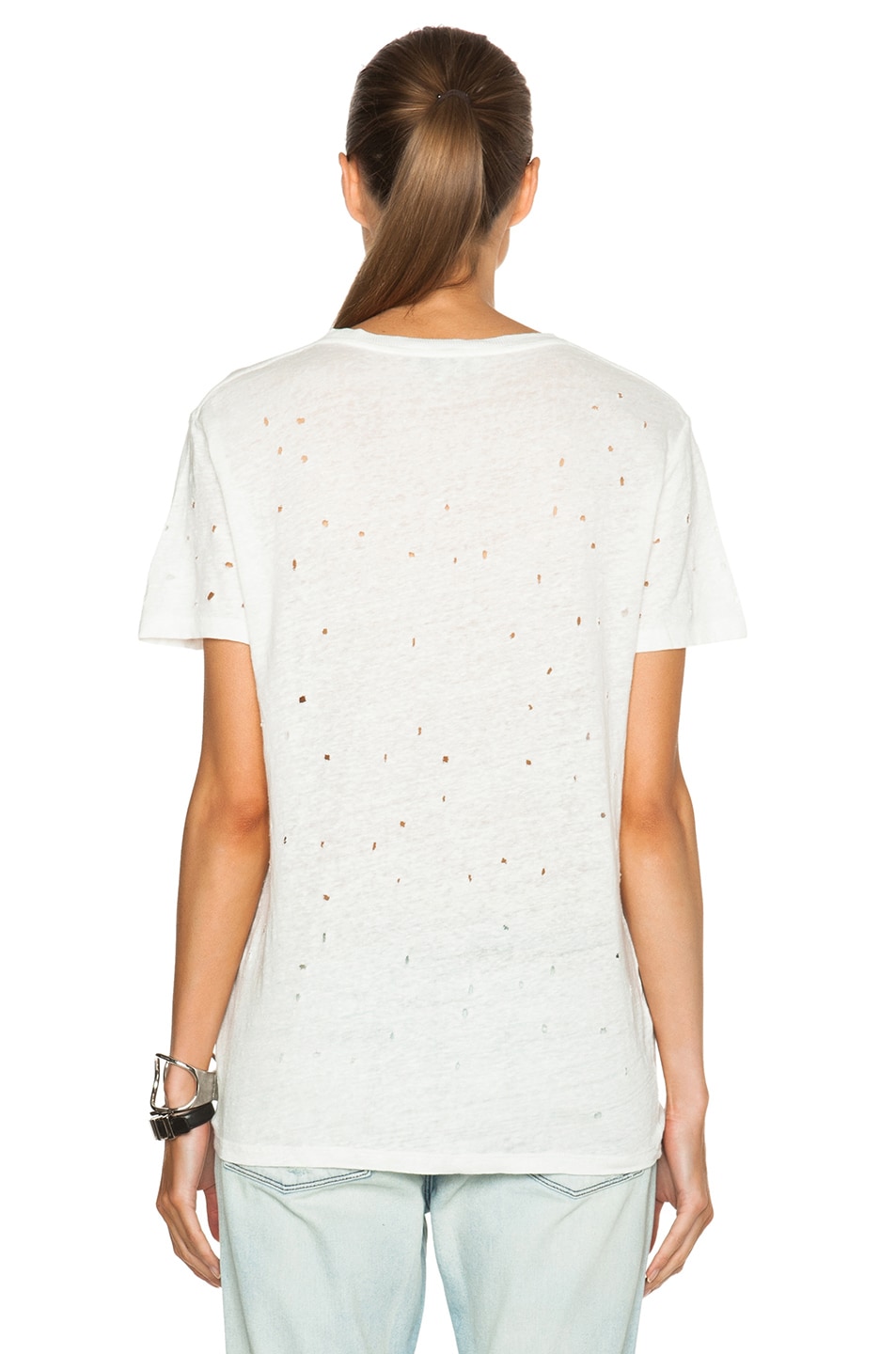 IRO Clay Linen Tee in Ecru in Ivory | FWRD