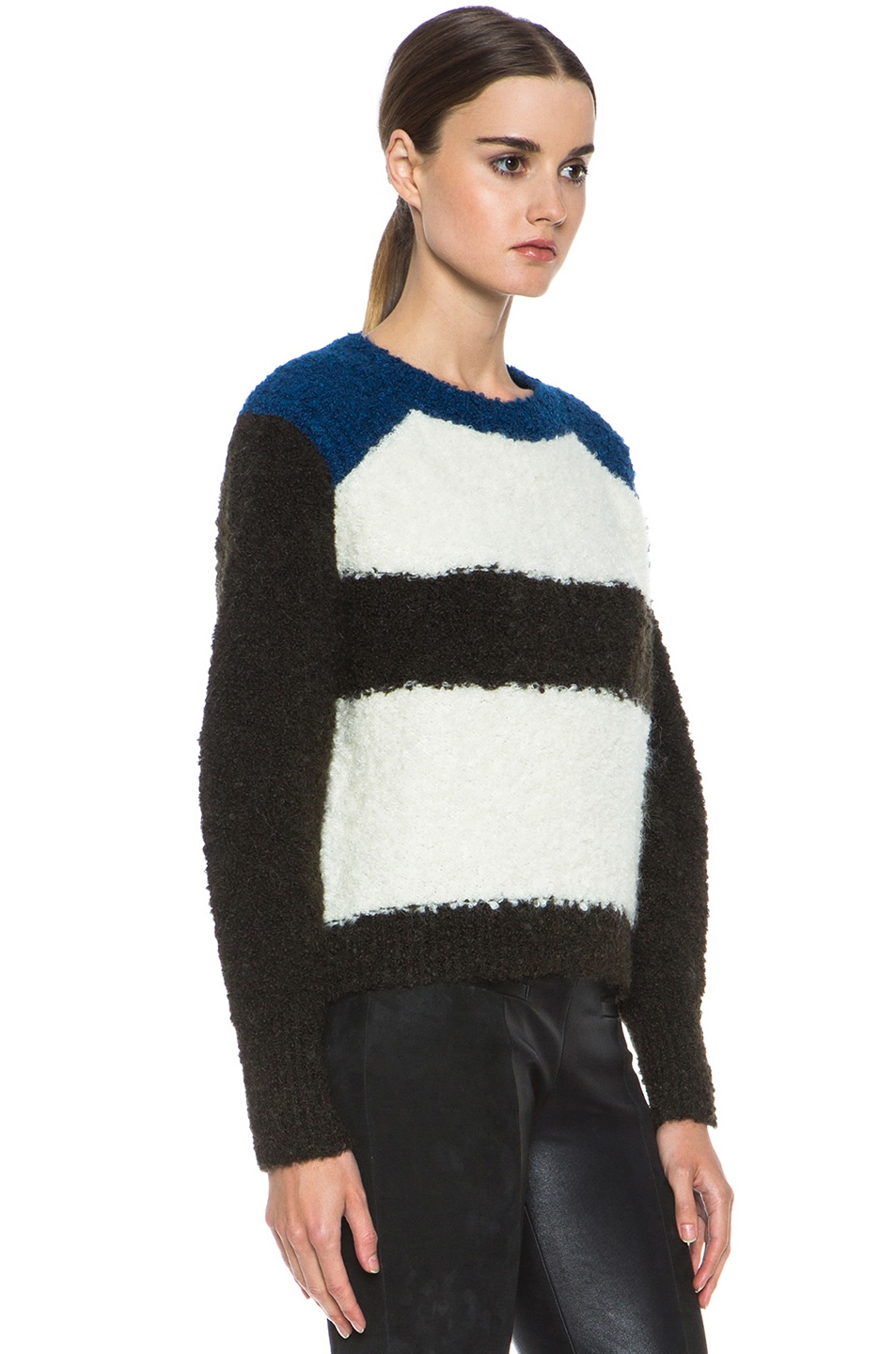 Isabel Marant Colorblock Knit Pullover in Ecru & Brown | FWRD