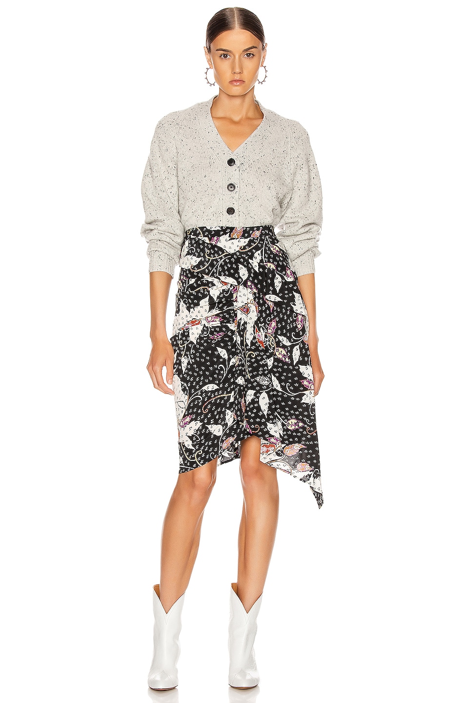 Isabel Marant Caliba Cardigan in Light Grey | FWRD