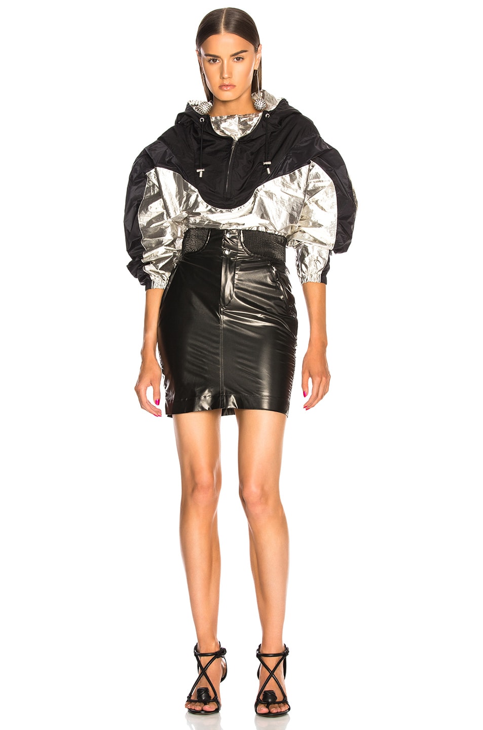 Isabel Marant Richie Sport Jacket in Black & Silver | FWRD