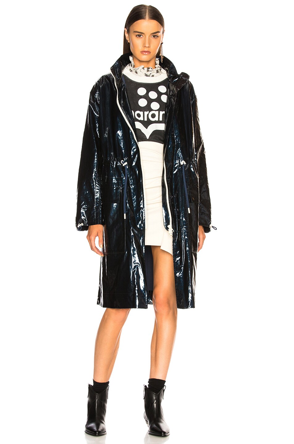 Isabel Marant Ensel Raincoat in Midnight | FWRD