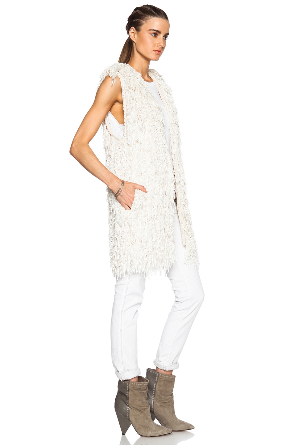 Isabel Marant Alfie Summer Vest in Ecru | FWRD