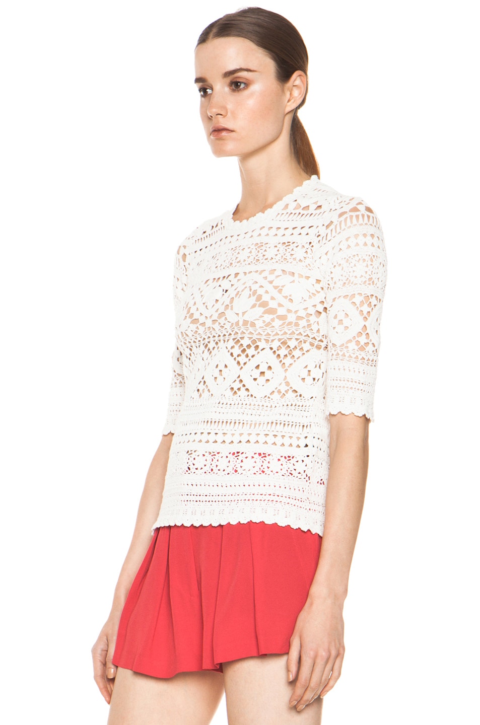 Isabel Marant Vienna Crochet Top in White | FWRD
