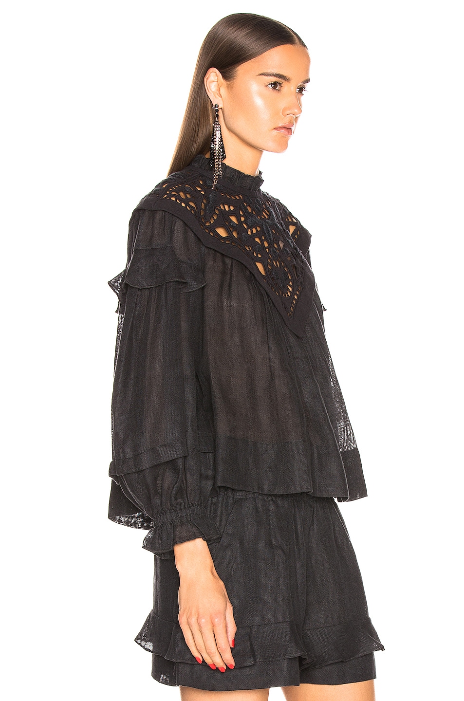 Isabel Marant Geoffrey Top in Faded Black | FWRD