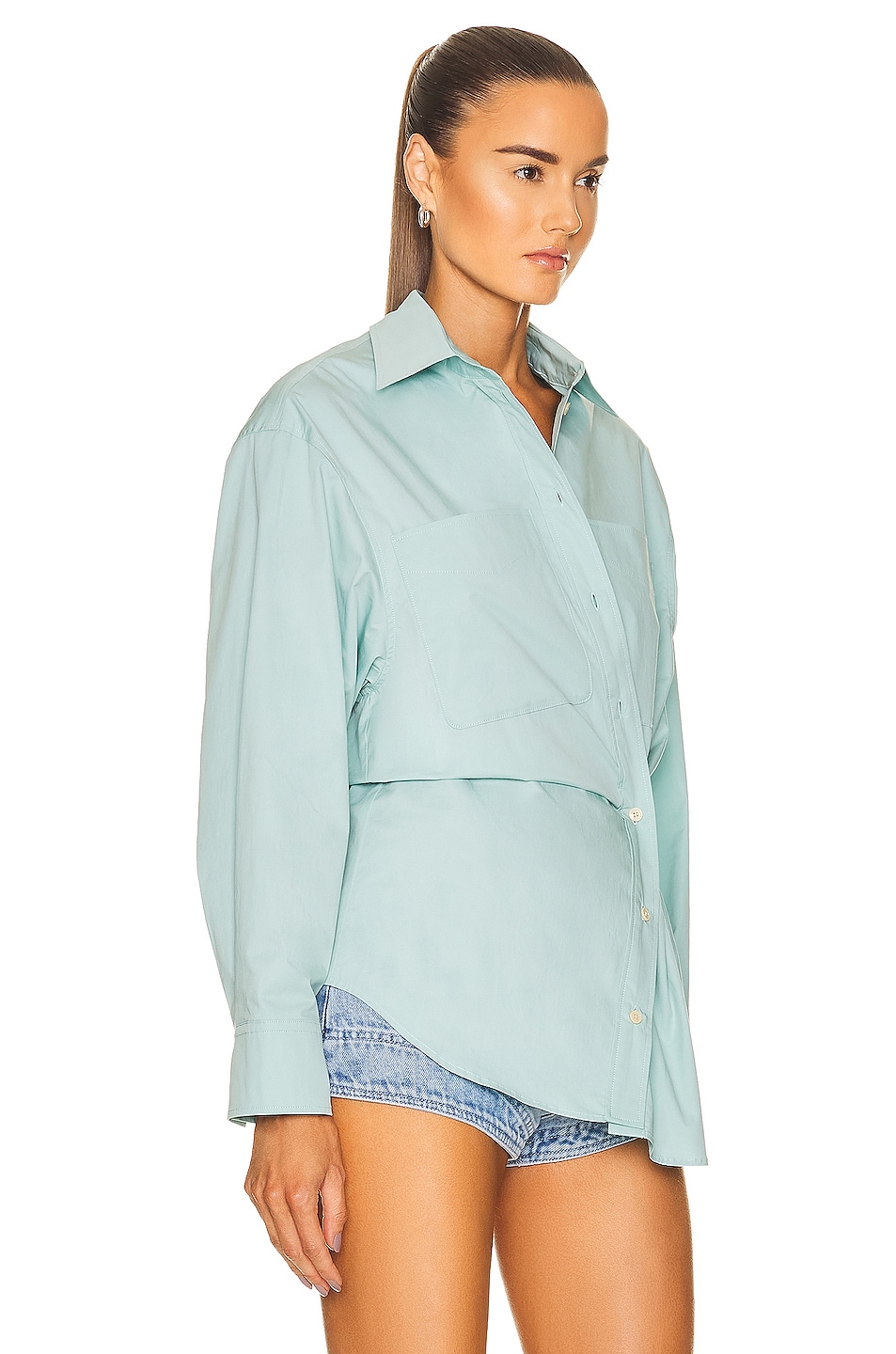Isabel Marant Orixia Boyfriend Shirt in Ice Blue | FWRD
