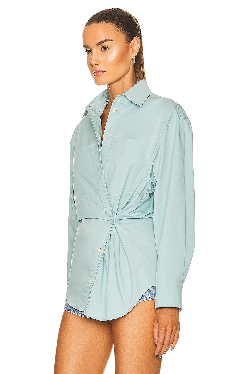 Isabel Marant Orixia Boyfriend Shirt in Ice Blue | FWRD