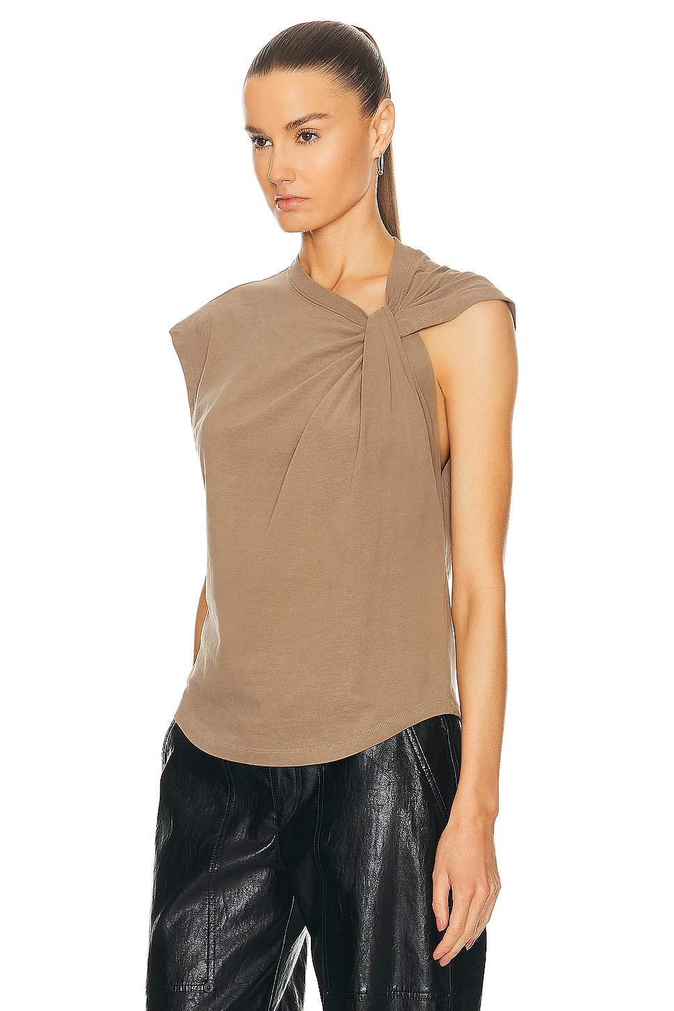 Isabel Marant Nayda Top in Light Khaki | FWRD