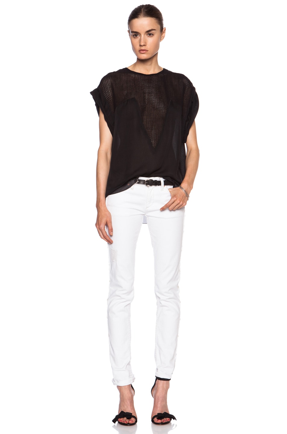 Isabel Marant Rea Modern Flou Cotton Top in Black | FWRD