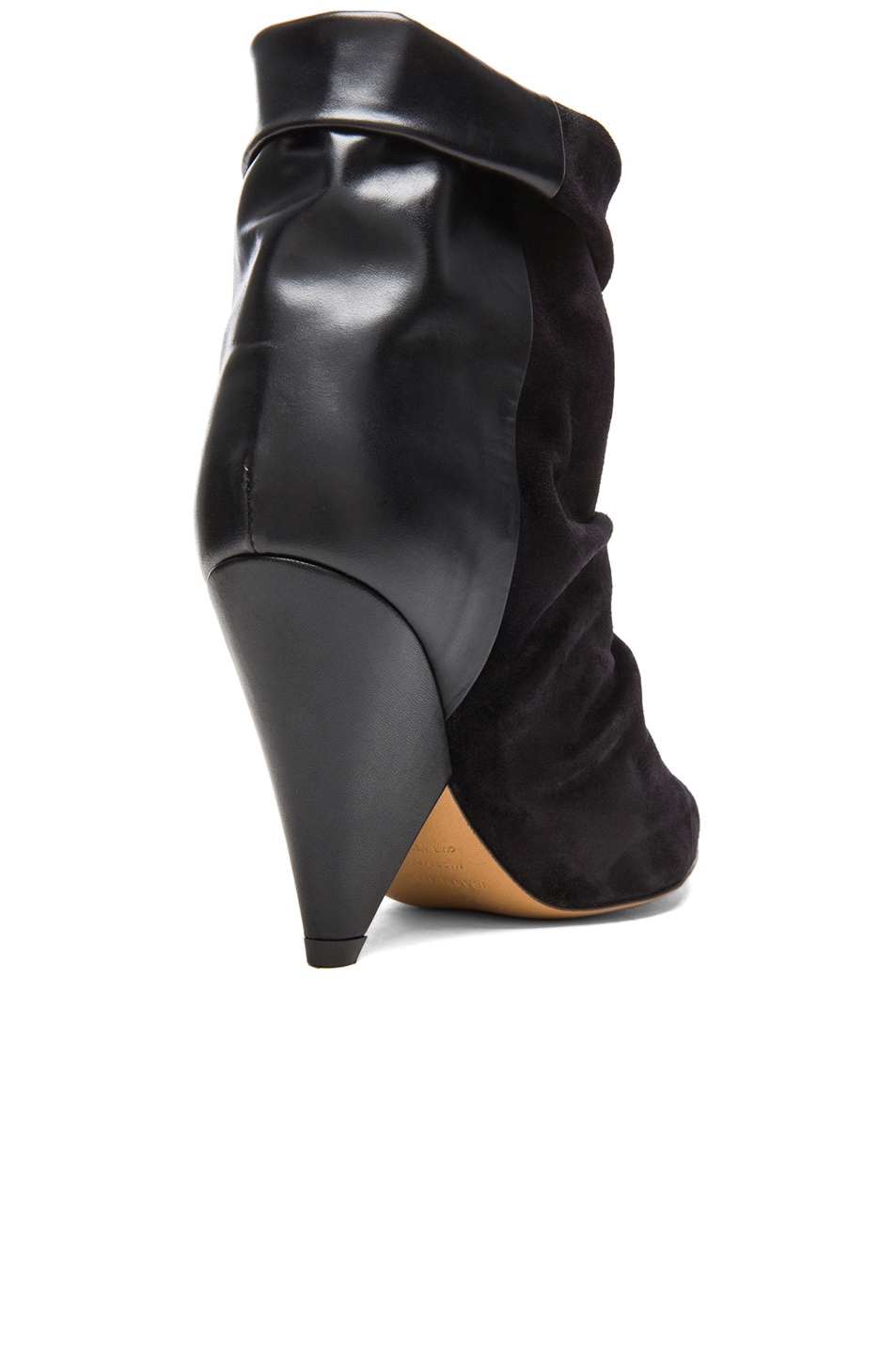 Isabel Marant Andrew Calfskin Velvet Leather Boots in Black | FWRD