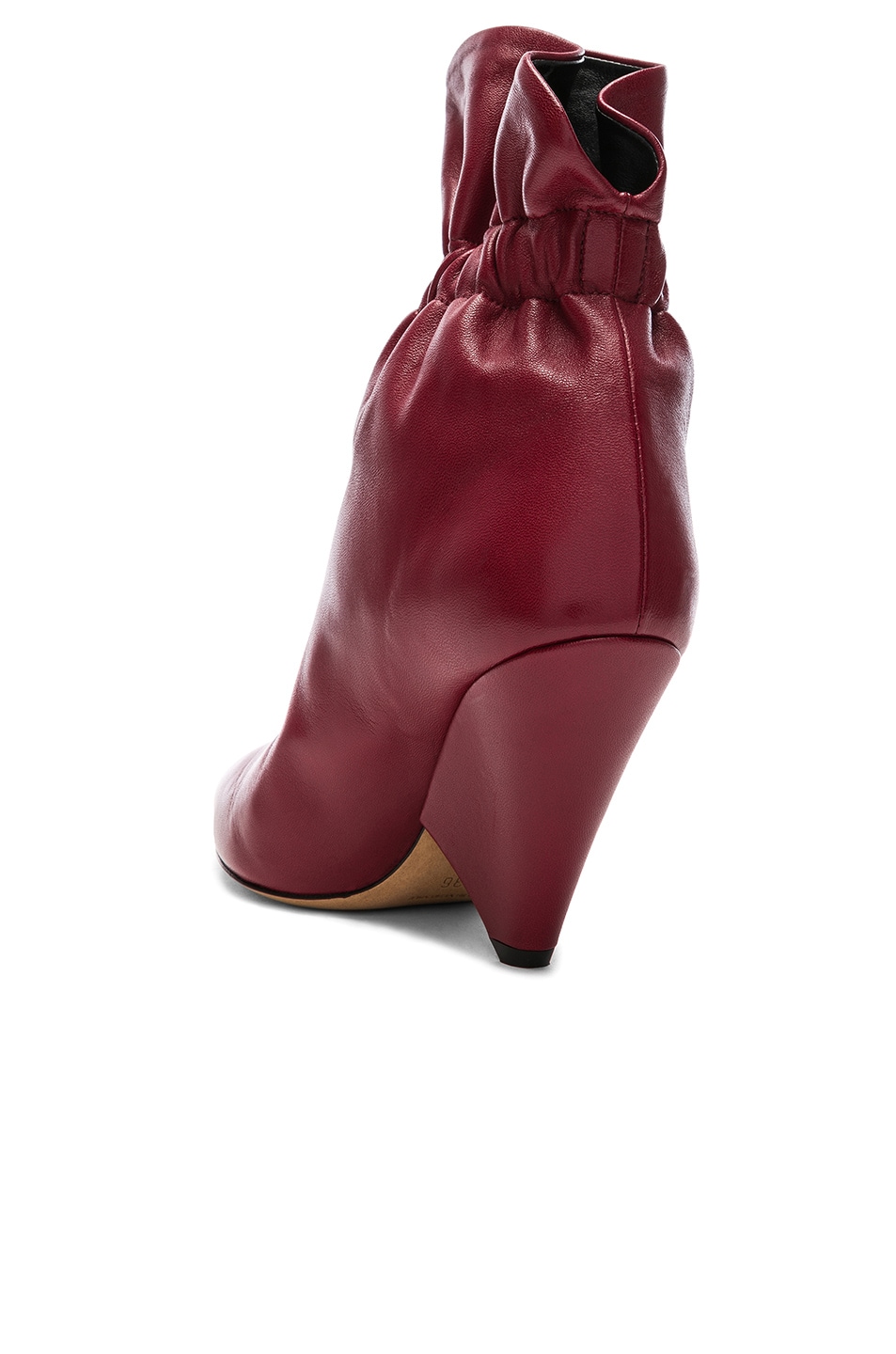 Isabel Marant Leather Lileas Boots in Burgundy | FWRD