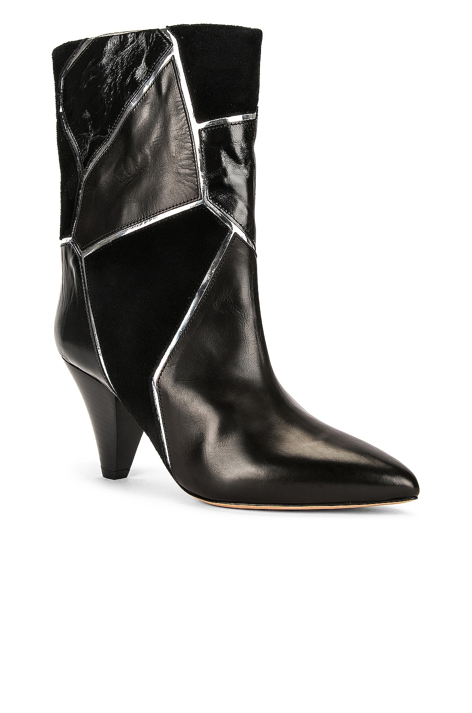 Isabel Marant Lisabel Boot in Black & Silver | FWRD