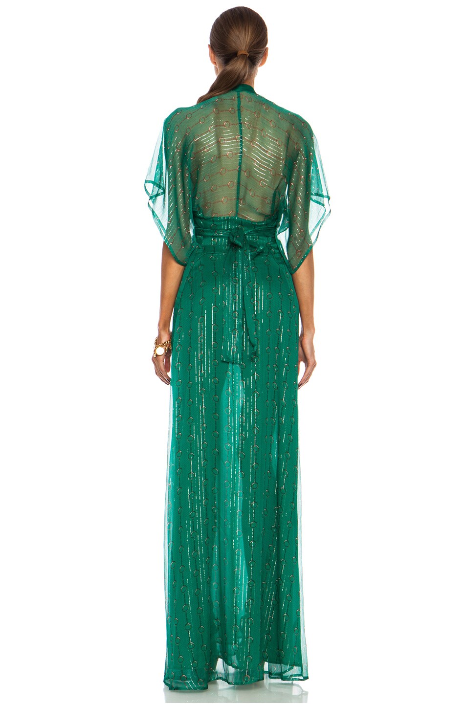 Issa Pollyanna Maxi Silk-Blend Gown in Jade | FWRD
