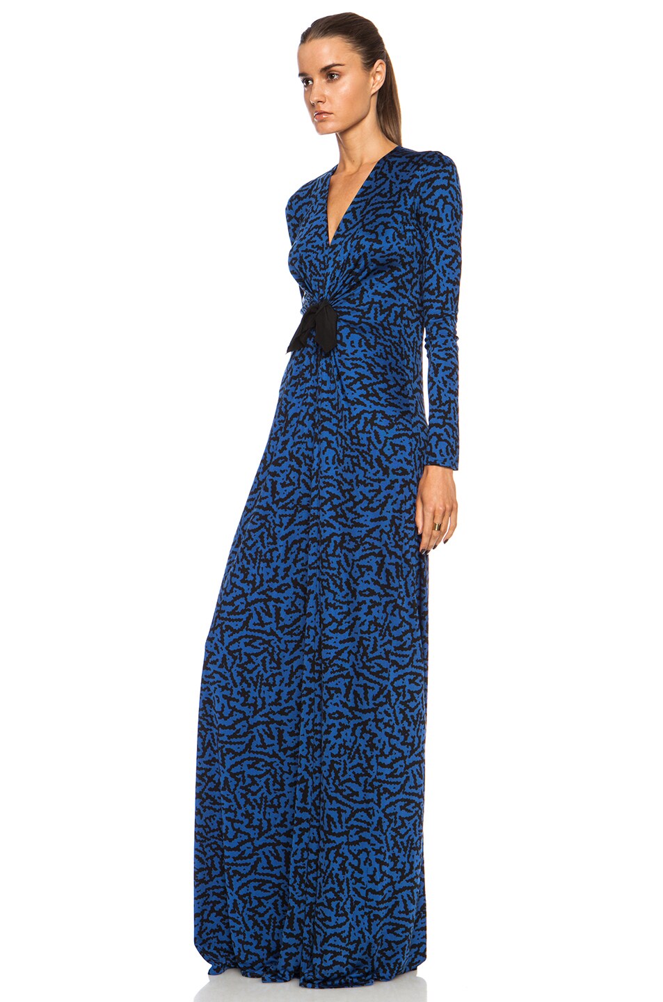 Issa Cilla Maxi Silk-Blend Dress in Blue | FWRD