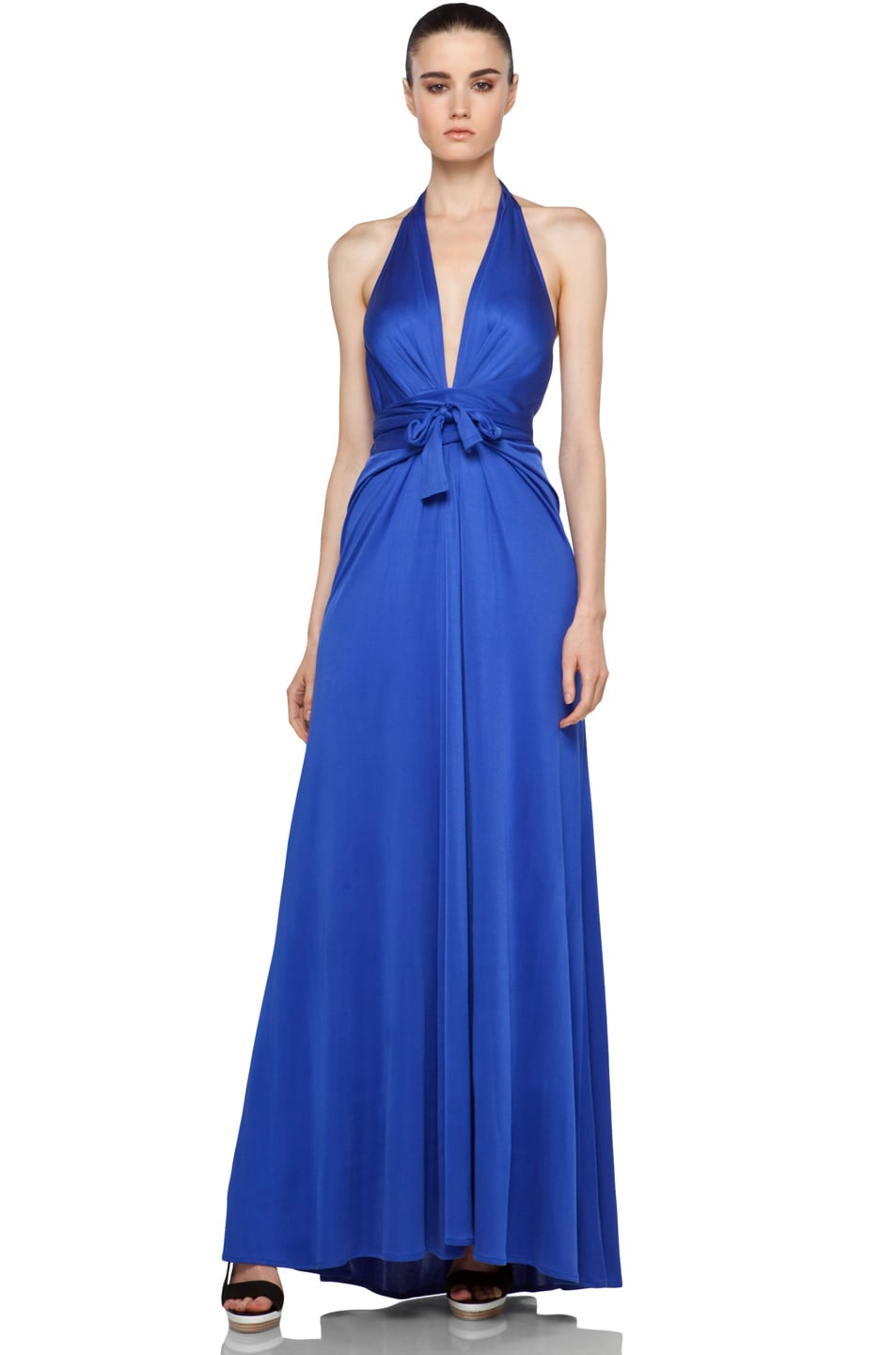 Issa Wrap Halter Maxi Dress in Pacific | FWRD