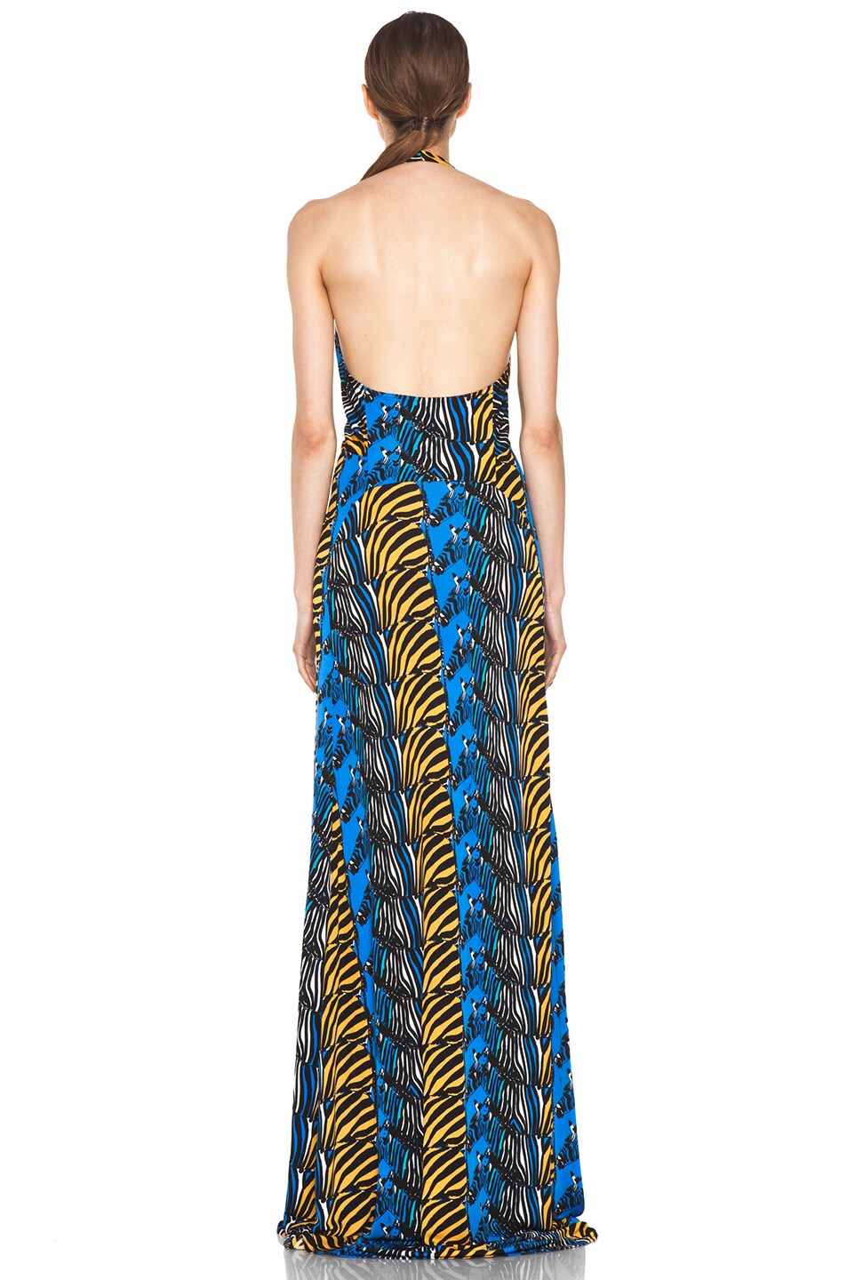 Issa Printed Halter Maxi Dress in Denim Multi | FWRD
