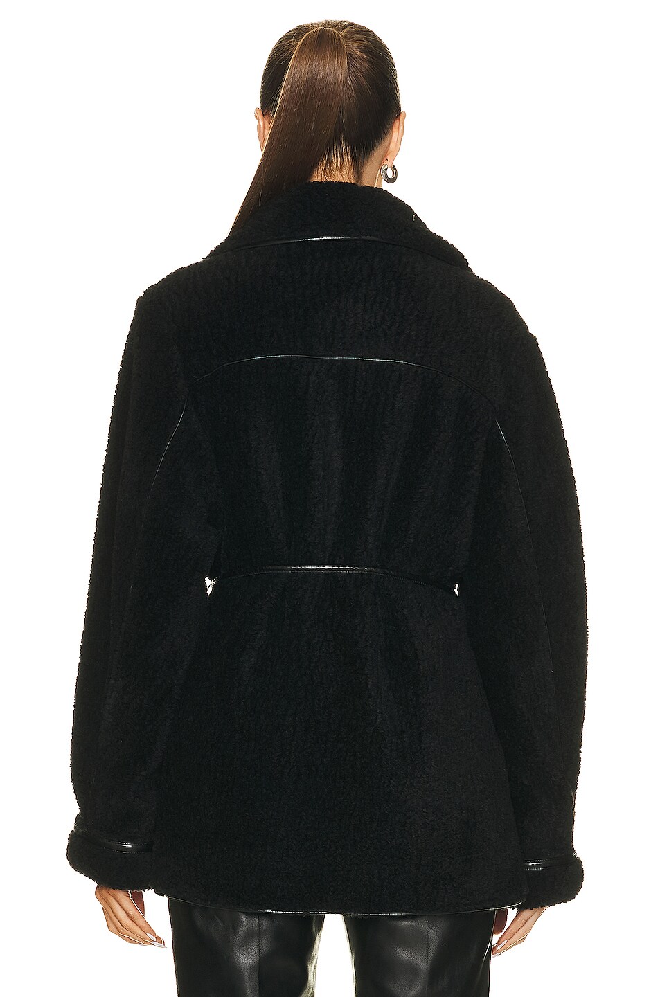 JONATHAN SIMKHAI STANDARD Kimaya Recycled Tie Waist Jacket in Black | FWRD