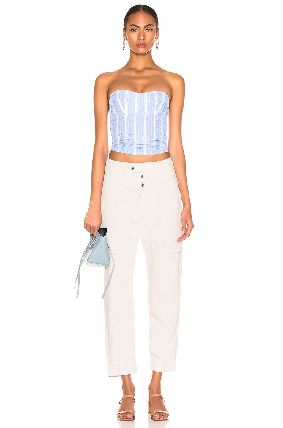 Jil Sander Strapless Bustier Top in Light Pastel Blue | FWRD