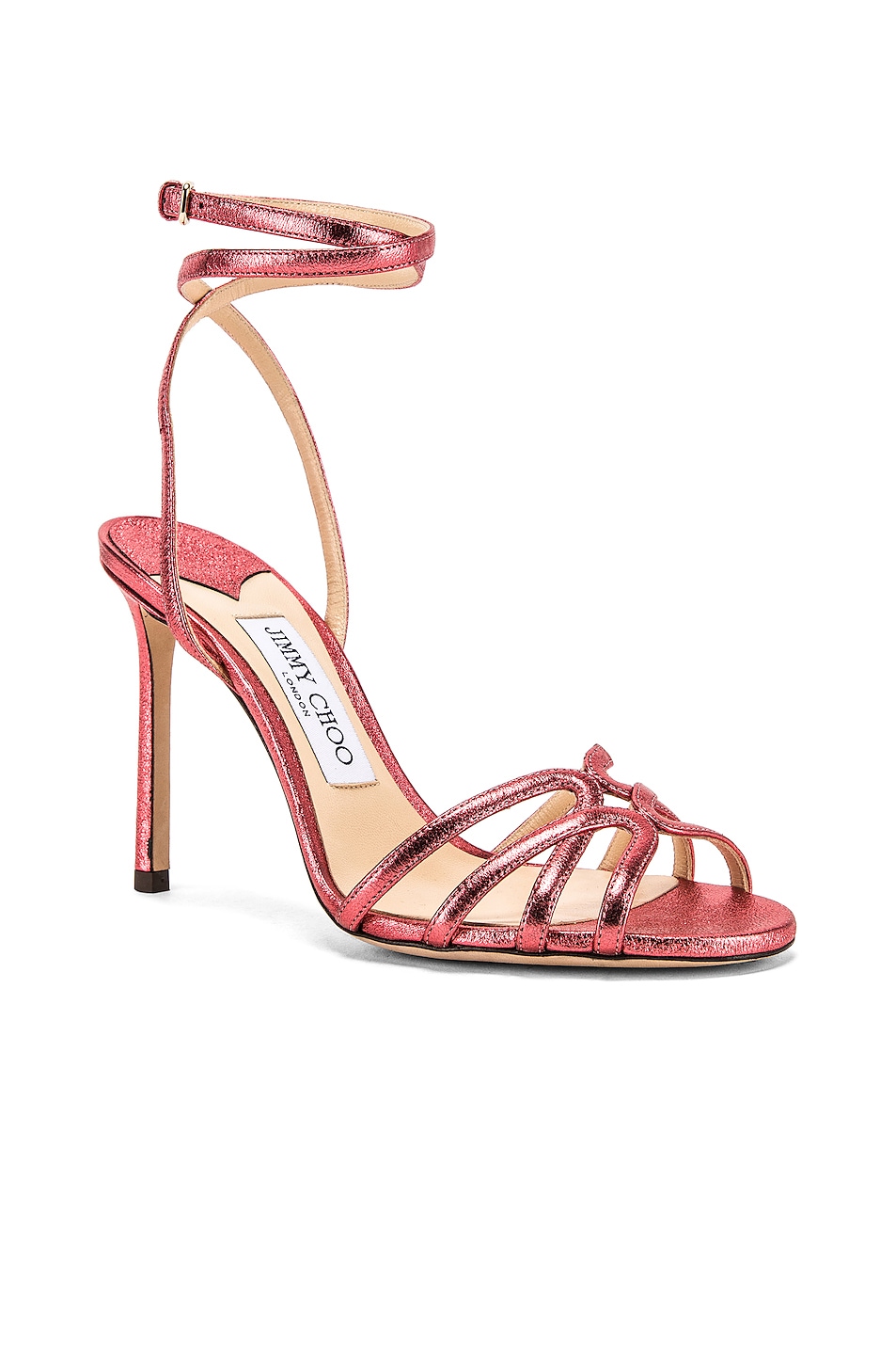 Jimmy Choo Mimi 100 Metallic Heel in Candy Floss | FWRD