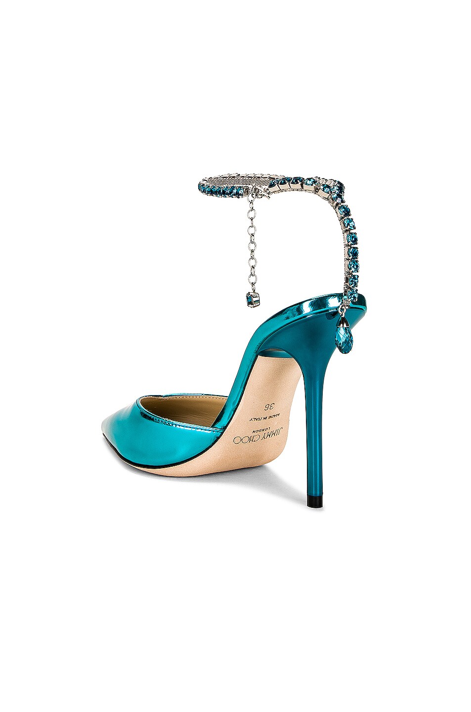 Jimmy Choo Saeda 100 Liquid Leather Heel in Malibu Mix | FWRD