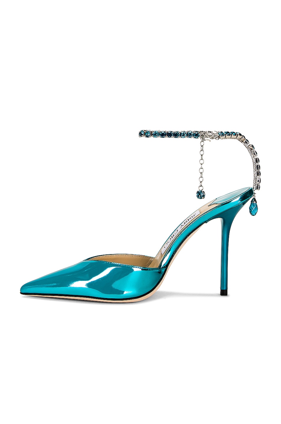 Jimmy Choo Saeda 100 Liquid Leather Heel in Malibu Mix | FWRD