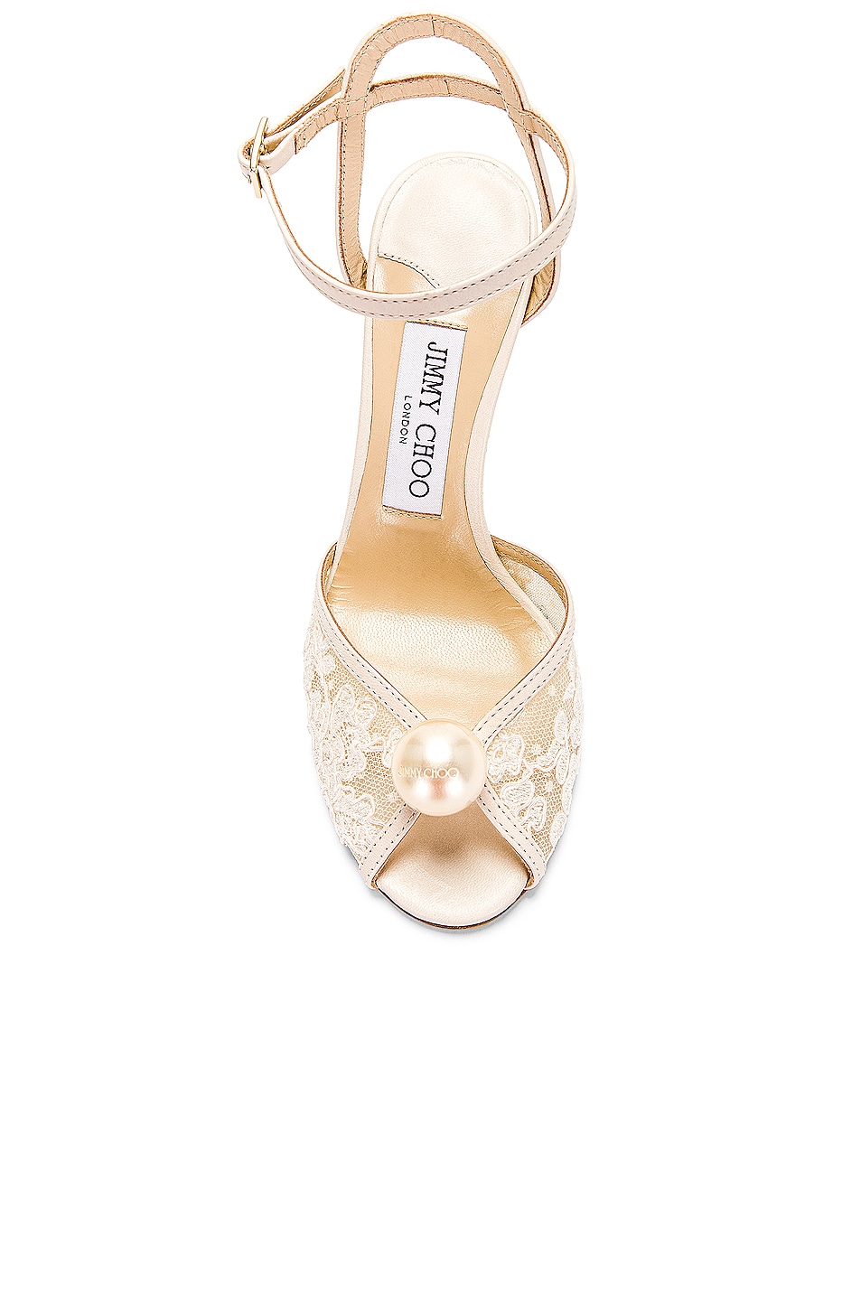 Jimmy Choo Sacora 85 Lace Sandal in Ivory & White | FWRD
