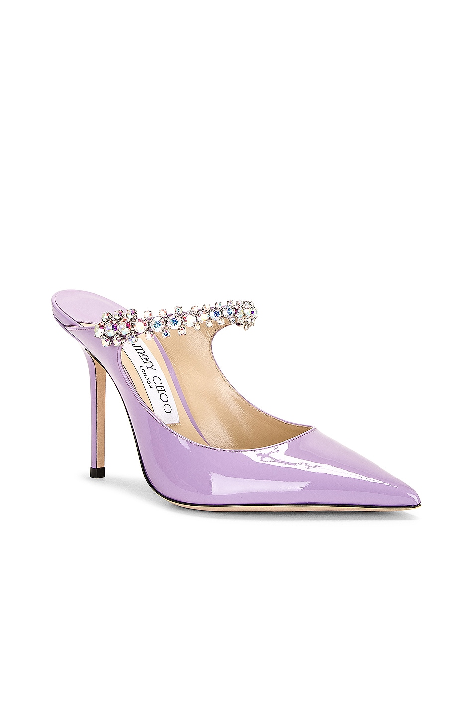 Jimmy Choo Bing 100 Patent Leather Mule in Wisteria & Aurora | FWRD