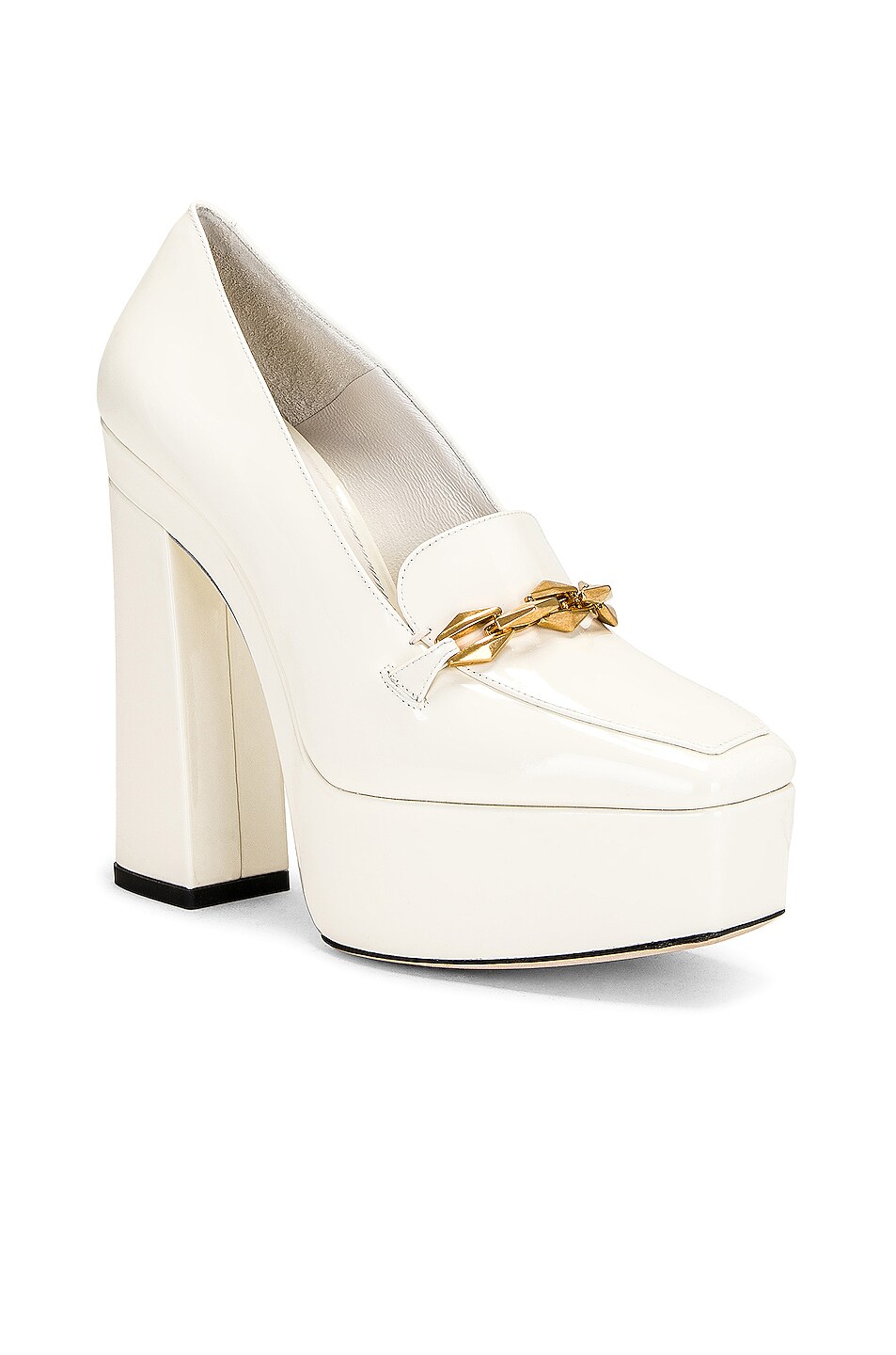Jimmy Choo Diamond Tilda 140 Patent Leather Pump in Latte | FWRD