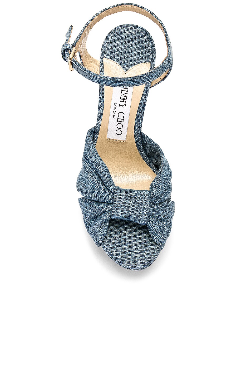 Jimmy Choo Heloise 120 Sandal in Denim | FWRD