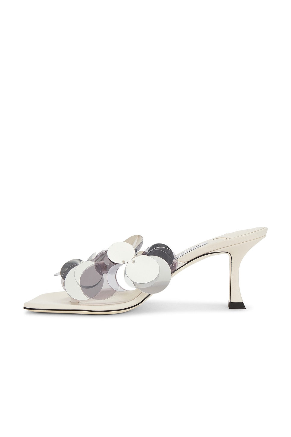Jimmy Choo Freja 70 Sandal in Latte & Silver | FWRD