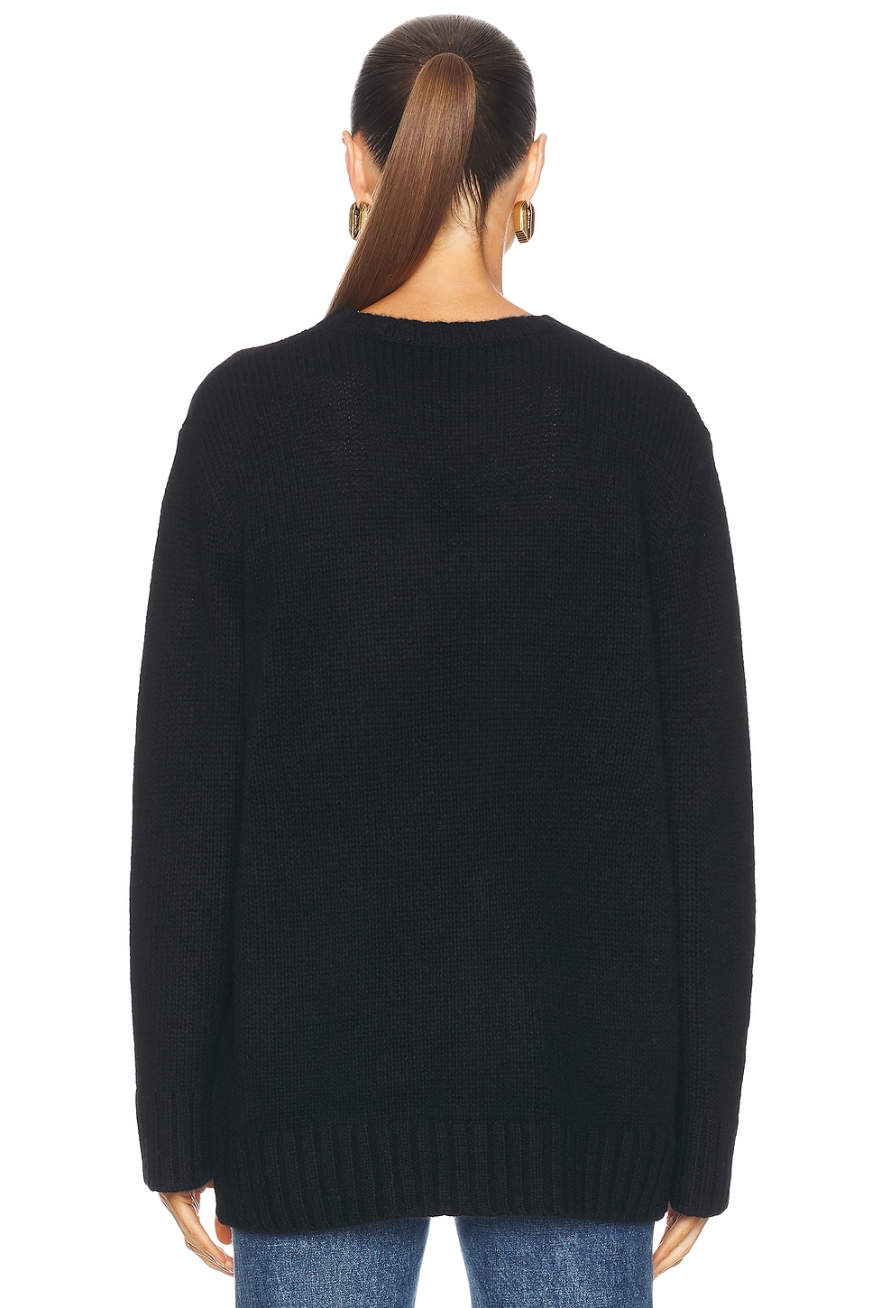 Jenni Kayne Cashmere Amelia Crewneck Sweater in Black | FWRD