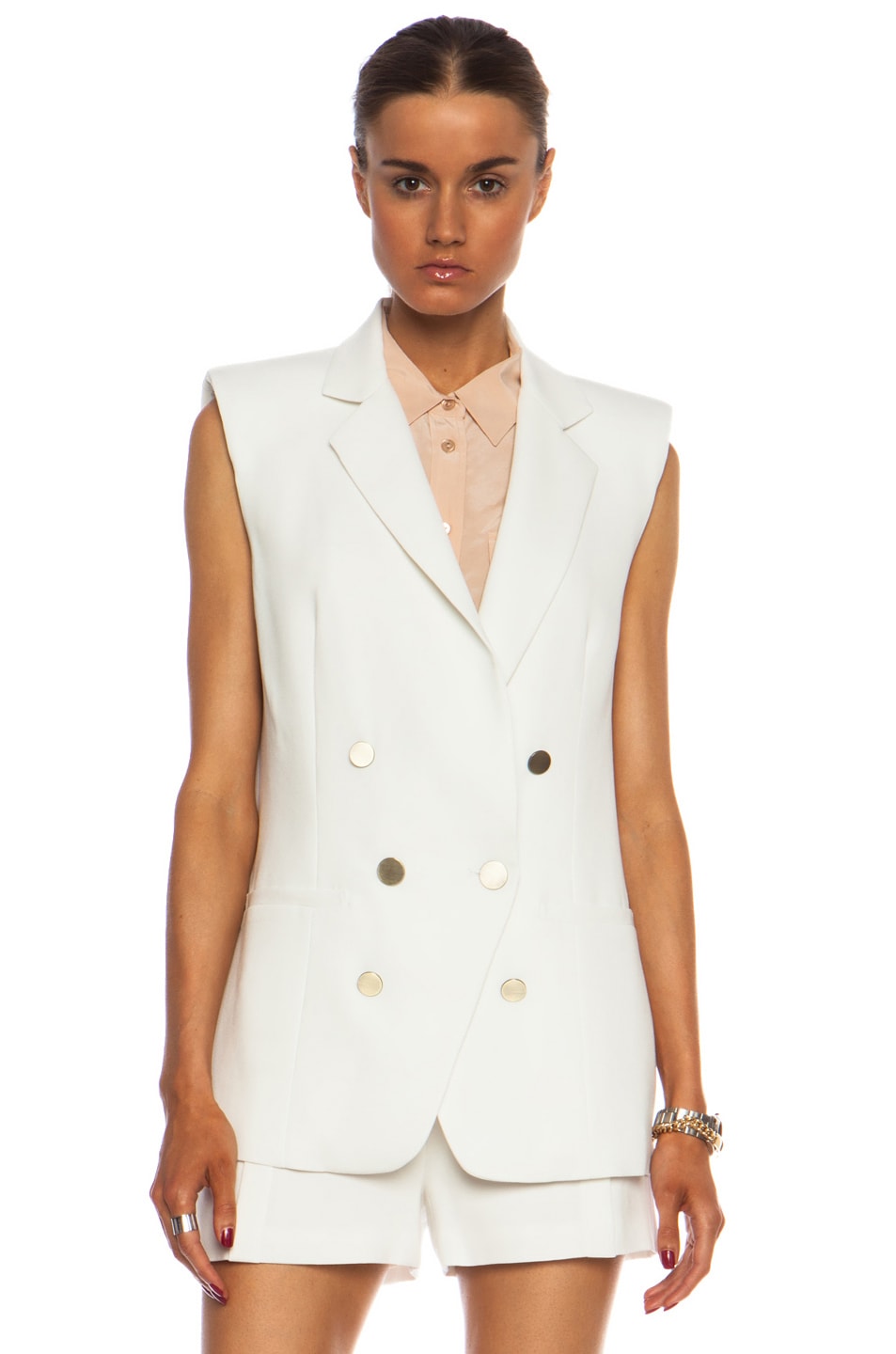 Jenni Kayne Acetate-Blend Vest in Ivory | FWRD