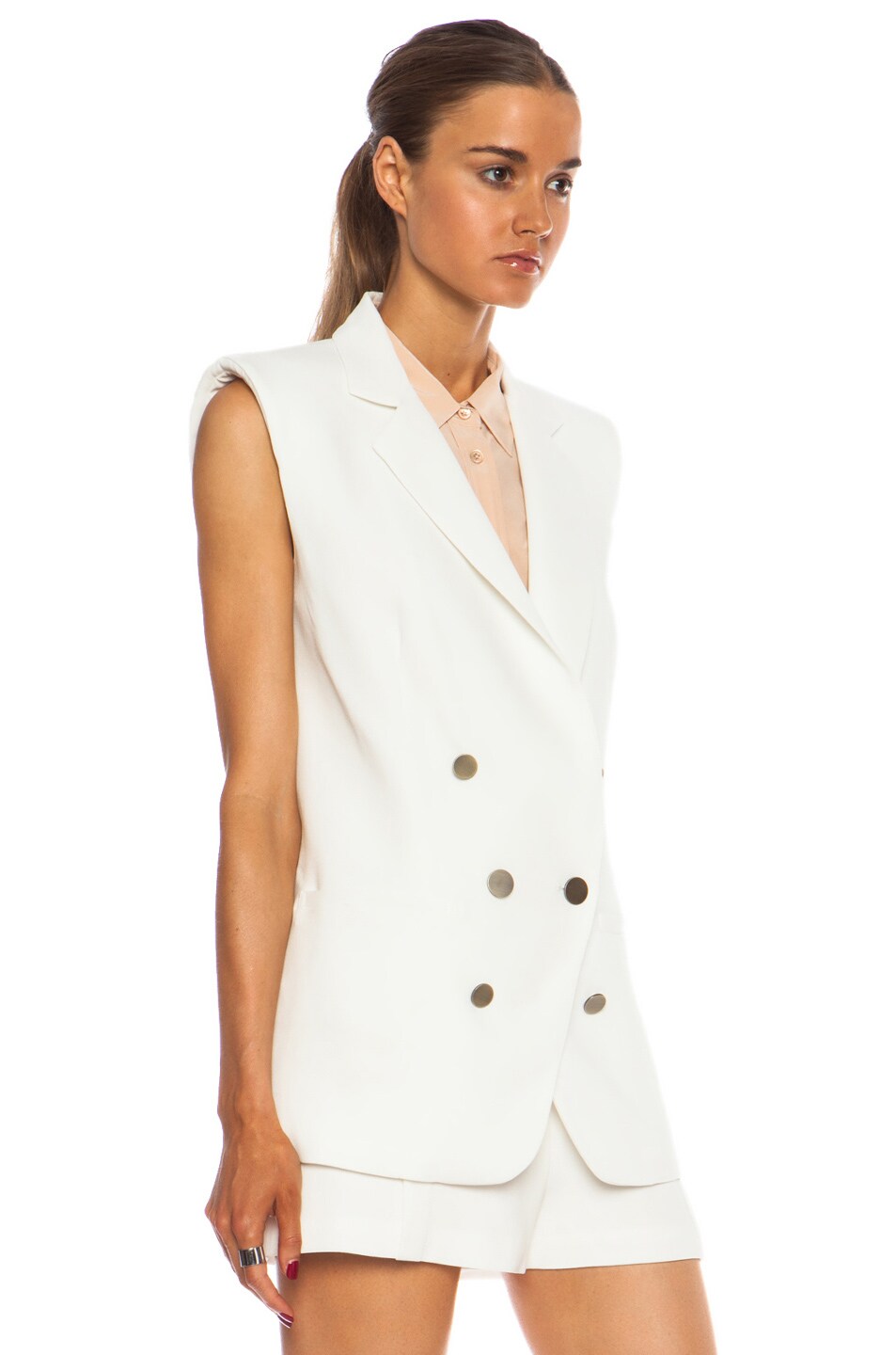 Jenni Kayne Acetate-Blend Vest in Ivory | FWRD